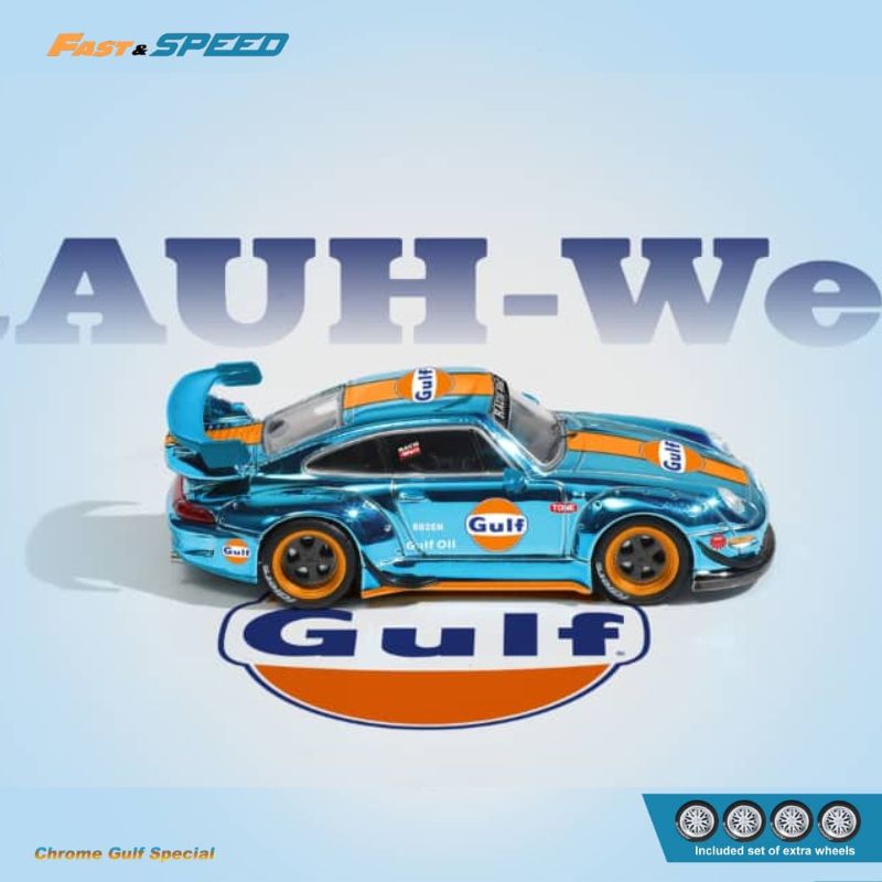 Fast Speed RWB 993 GT Wing Chrome Gulf Livery - MINIATURE TOY SHOP