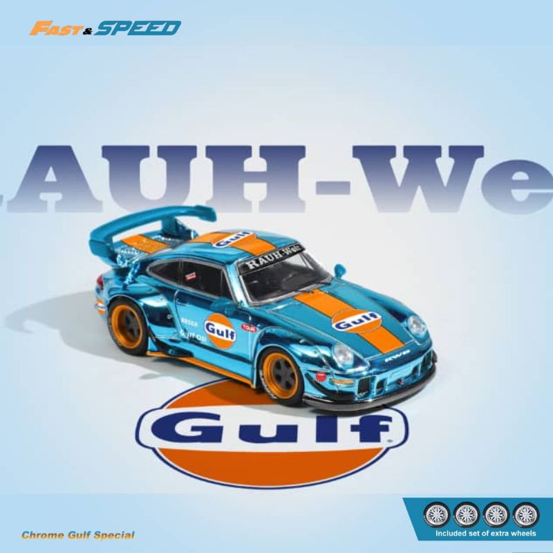 Fast Speed RWB 993 GT Wing Chrome Gulf Livery - MINIATURE TOY SHOP