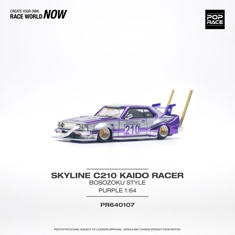 PopRace Skyline C210 Kaido Racer Purple - MINIATURE TOY SHOP