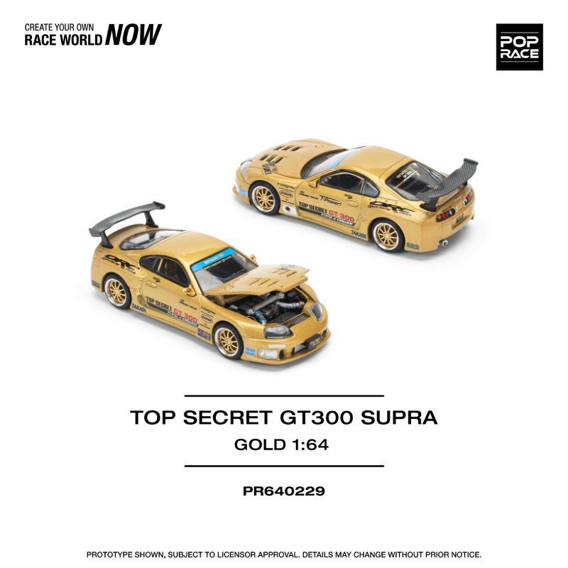 PopRace TOP SECRET GT300 SUPRA GOLD - MINIATURE TOY SHOP