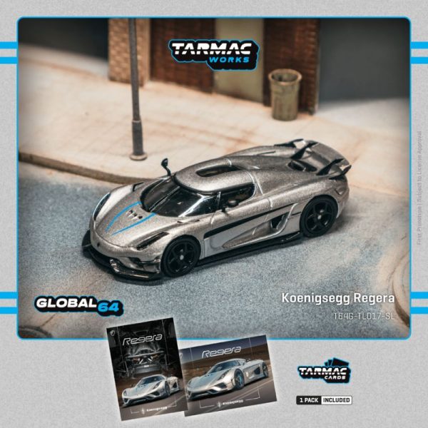 Tarmac Works Koenigsegg Regera Silver Metallic Blue Accents - MINIATURE ...
